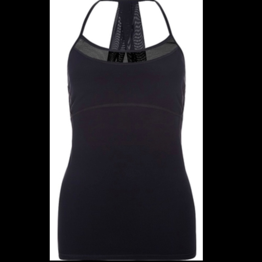 Sweaty Betty - Black Tank With Mesh Overlay - Gem